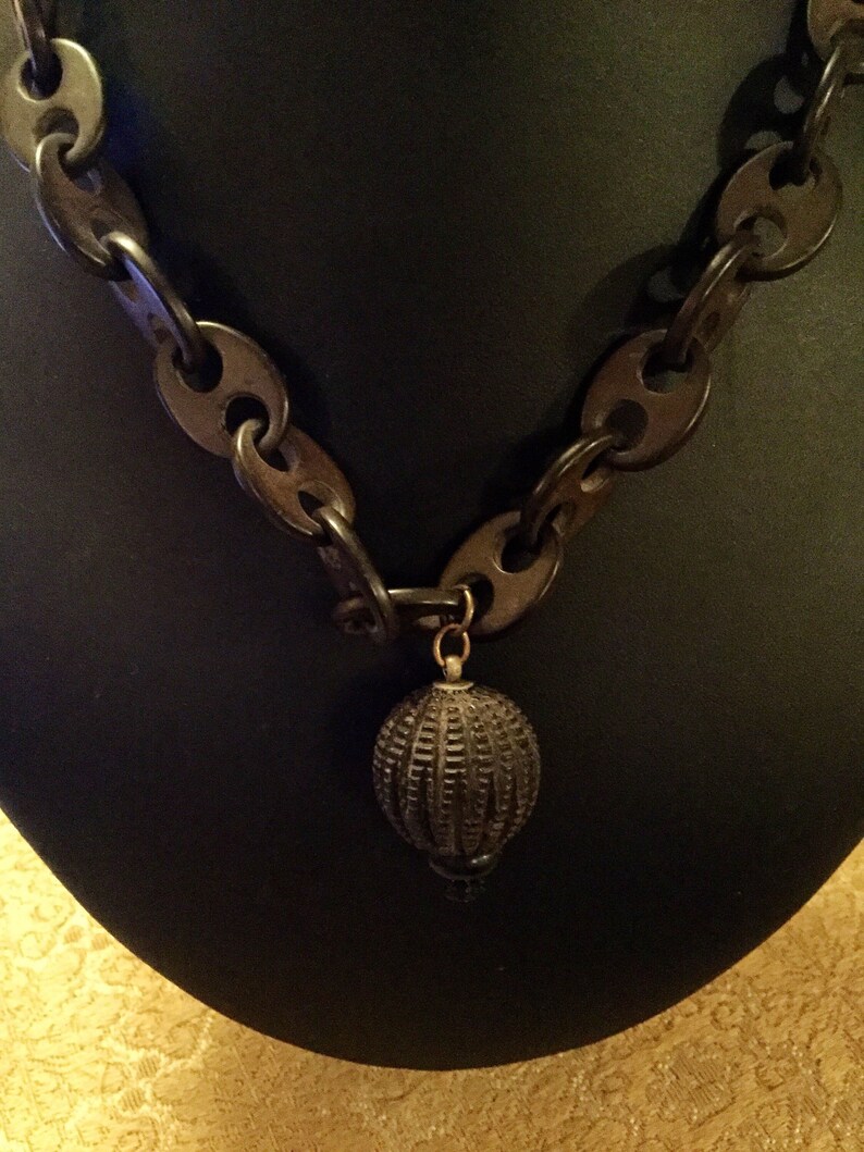 Antique Victorian Vulcanite Chain Link Mourning Necklace With - Etsy