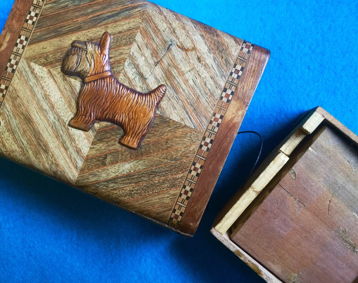Marquetry Scottie Dog Cigarette Box | Etsy