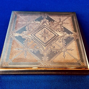 Vintage 1950s Square Powder Compact in Gold Tone Metal With Mirror ...