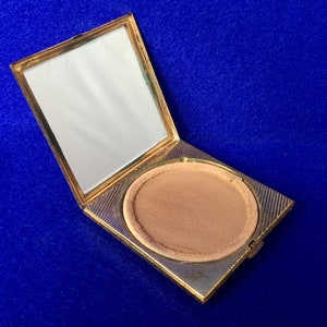Vintage 1950s Square Powder Compact in Gold Tone Metal With Mirror ...