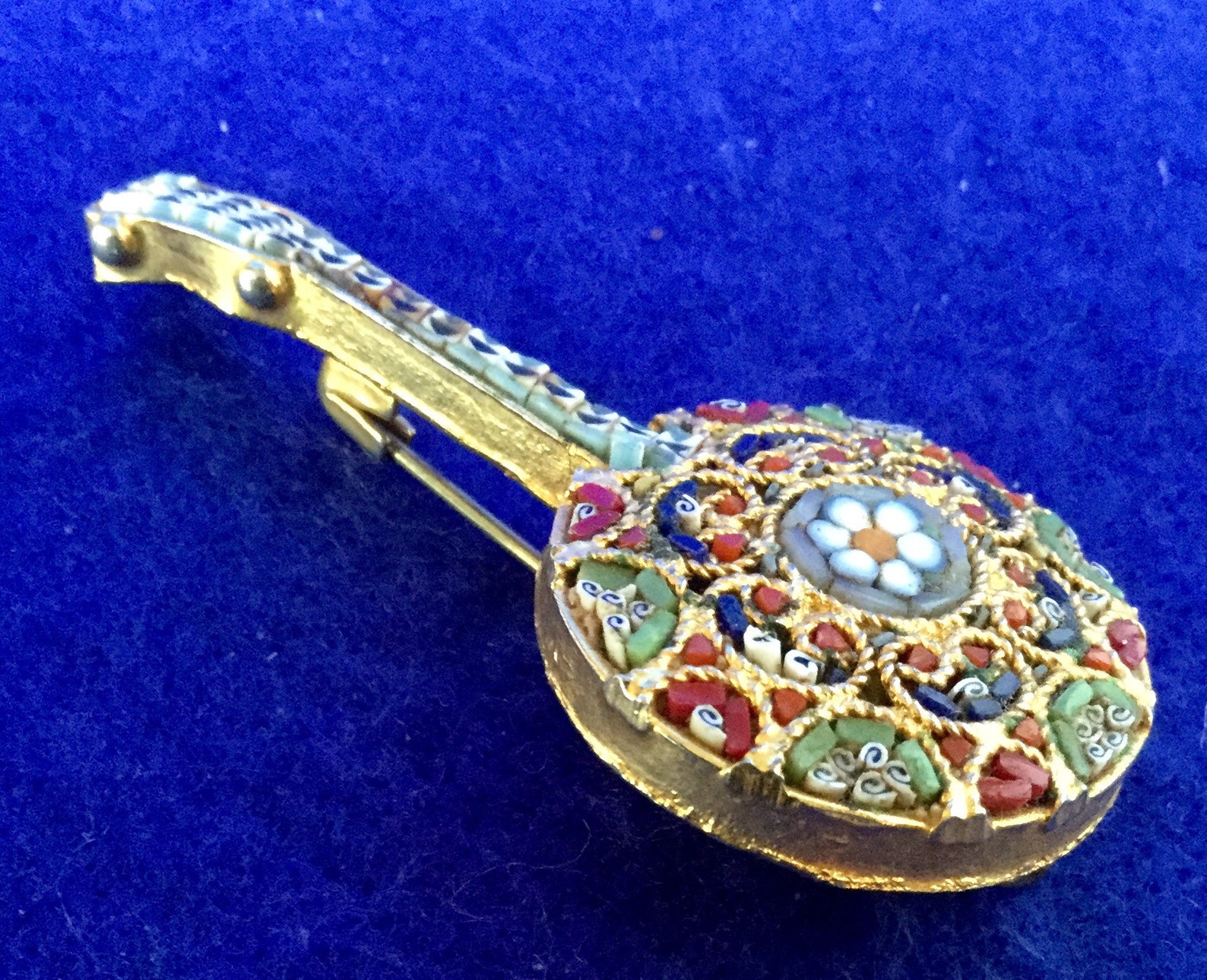 Unusual 1950s Vintage Venetian Micro Mosaic Banjo Brooch on - Etsy