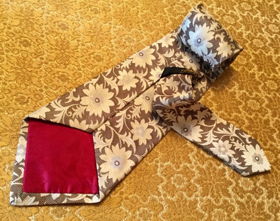 Vintage Sammy Necktie - 1970s Floral Polyester Kipper… - Gem
