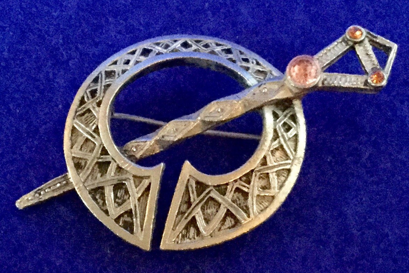 Vintage 1970s Silver Tone Celtic Sword and Shield 'C' Brooch - Etsy