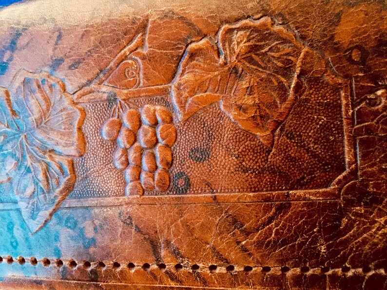 Vintage 1920s Hand Tooled Leather Clutch Purse Grape Vine - Etsy