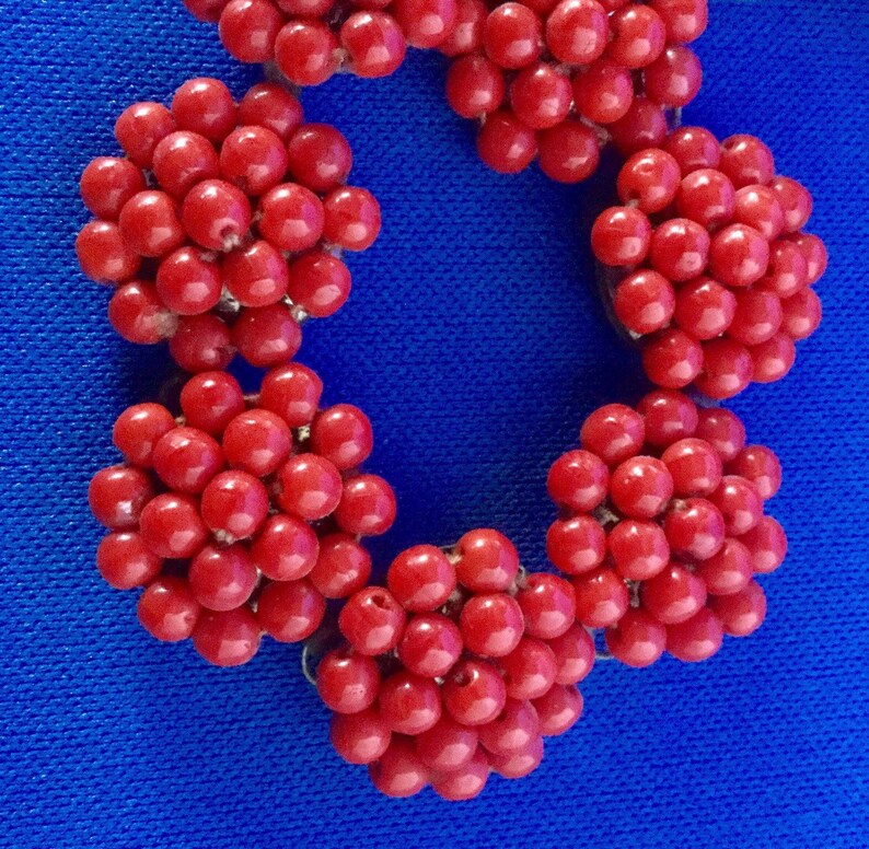 Charming Cherry Red Beaded Choker 1940s - Etsy