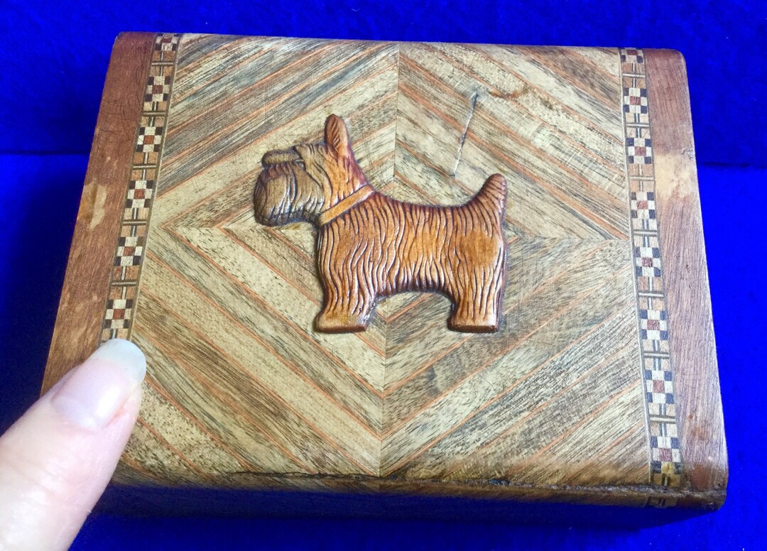 Marquetry Scottie Dog Cigarette Box - Etsy
