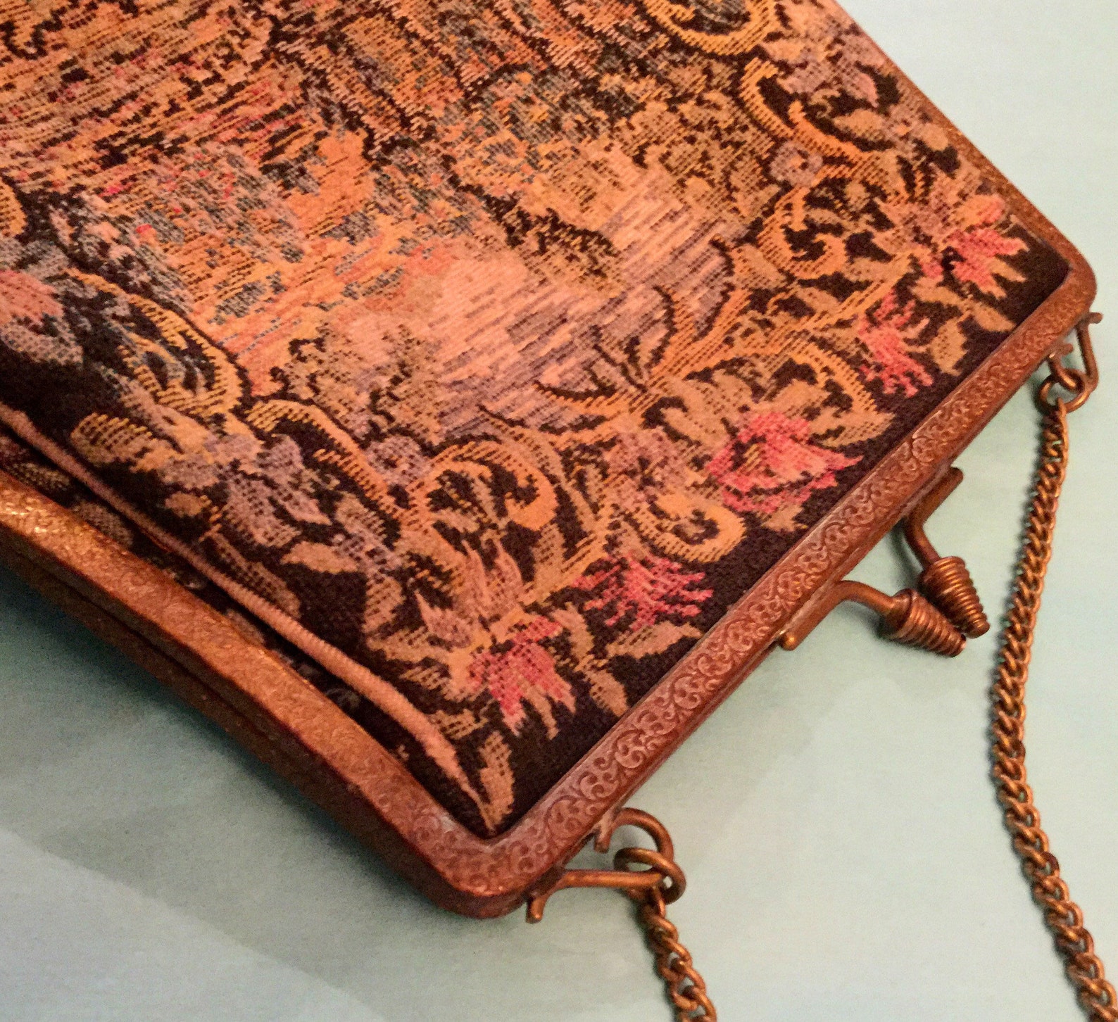 Vintage 1930s Edwardian English Floral Petit Antique Purse With ...