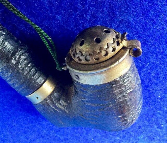 Antique Briar Wood Sitter Pipe With Bakelite Stem Metal Lid | Etsy