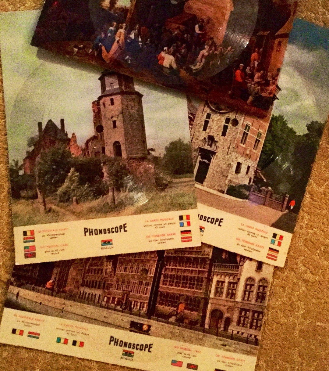 Four Rare 1950s Vintage Phonoscope Postcard Records From Ago Amsterdam ...