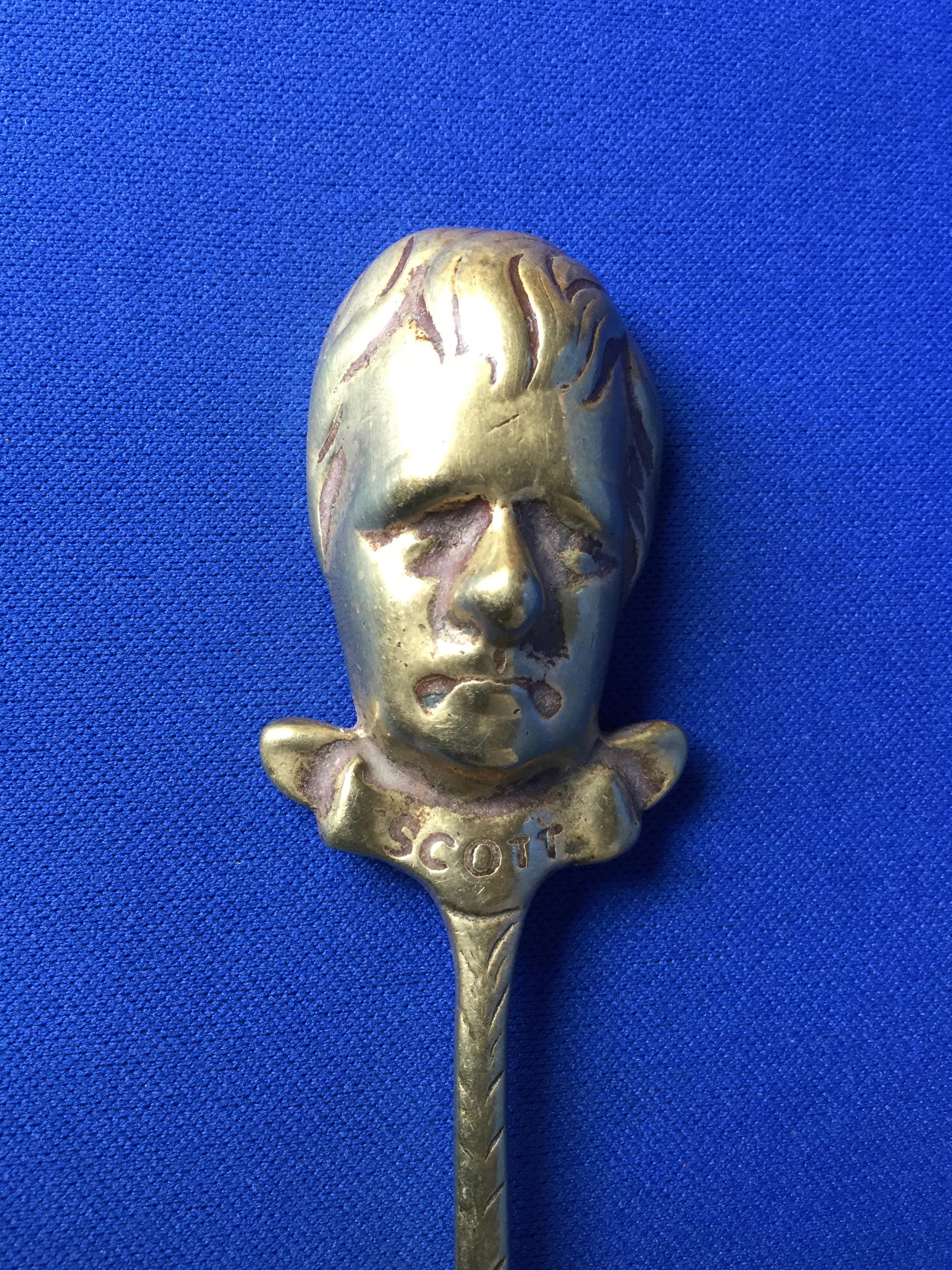 Sir Walter Scott Spoon - Vintage Solid Brass Commemorative Spoon ...
