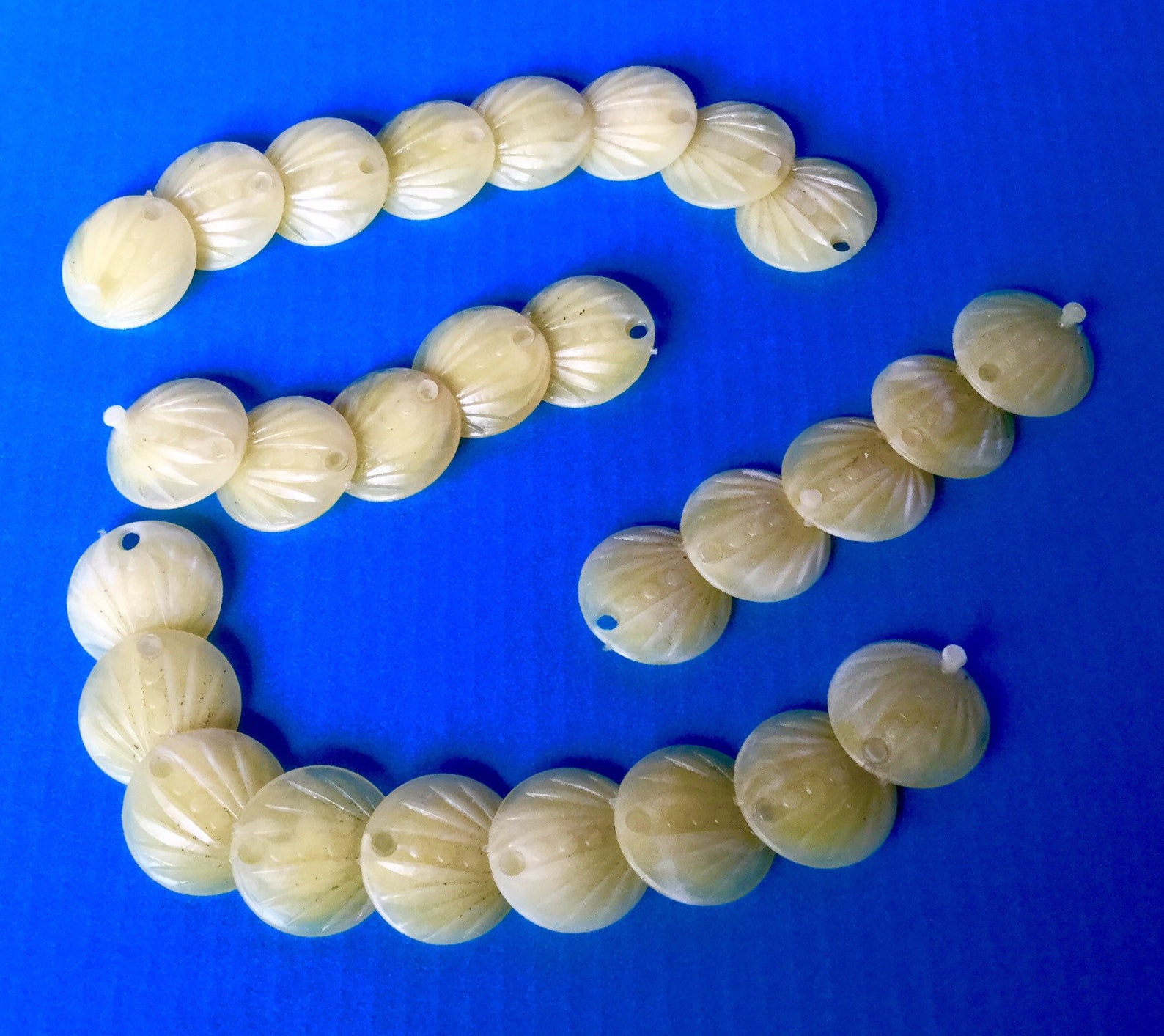 Vintage Pale Yellow , Flat , Poppit Beads - Etsy