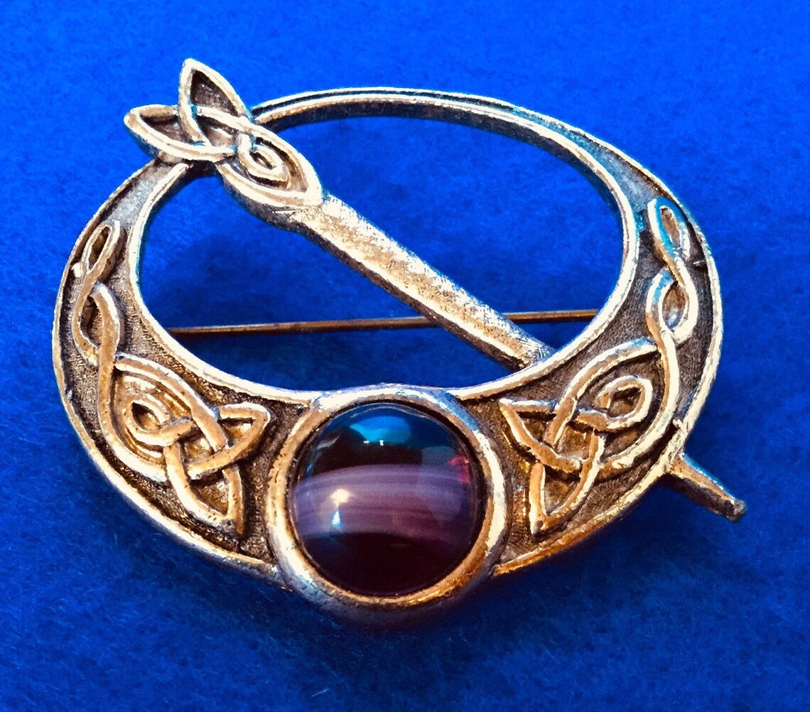 Vintage 1970s Gold-Tone Celtic Dagger and Shield Brooch with | Etsy