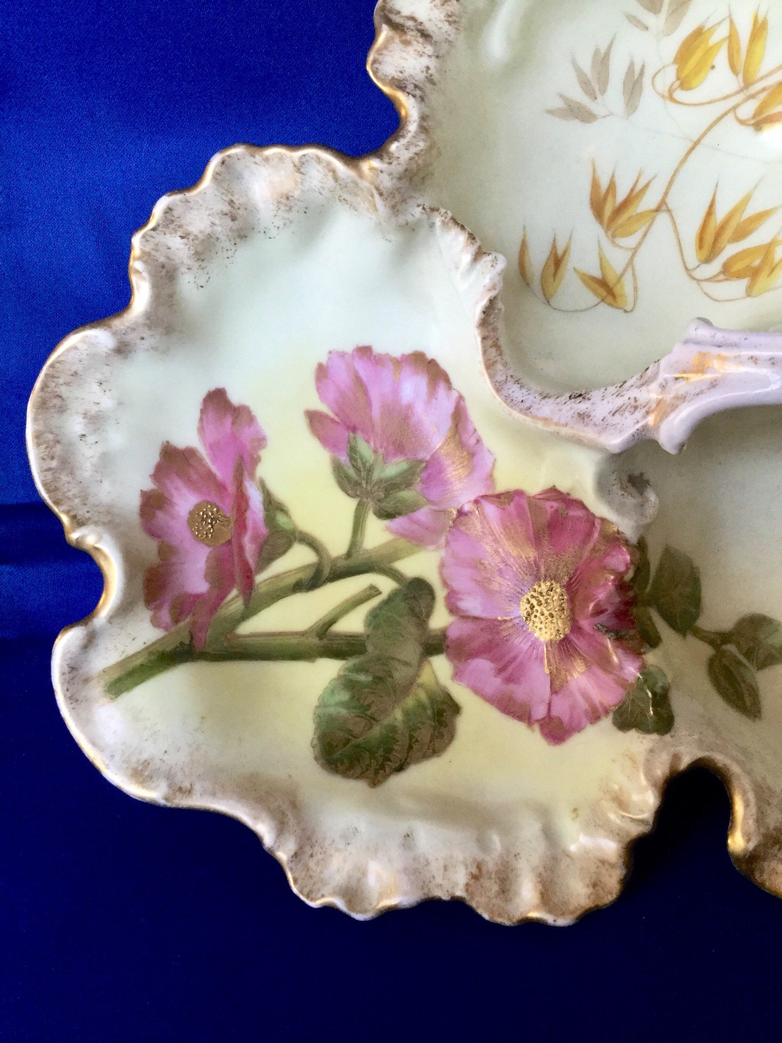 Antique Victorian Limoges Porcelain Serving Dish in 3 Parts Featuring a ...