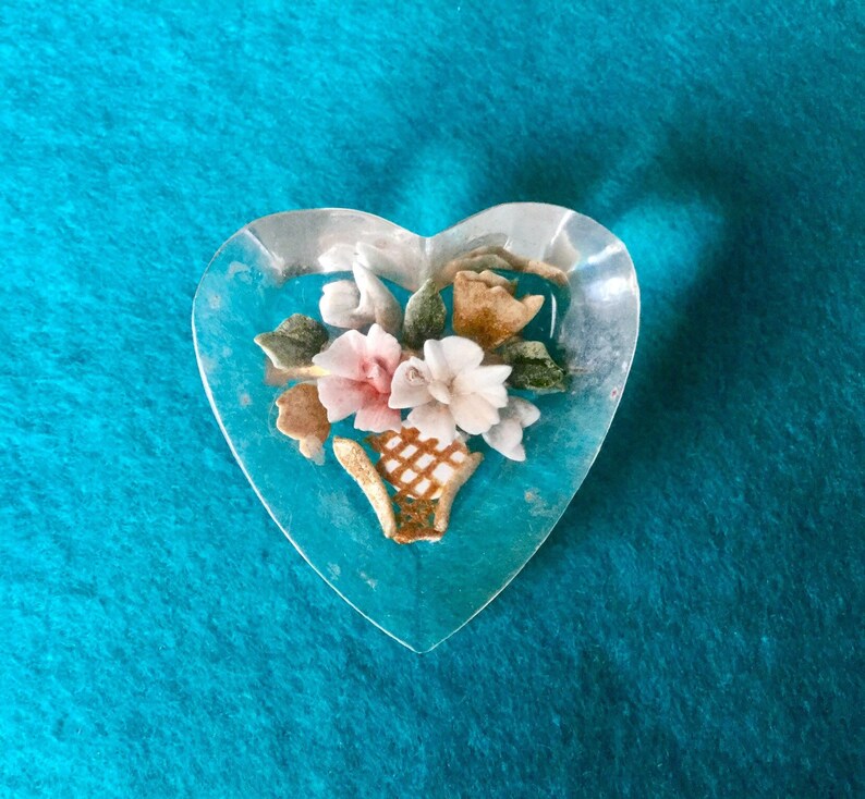Reverse Carved Lucite Heart Brooch - Etsy