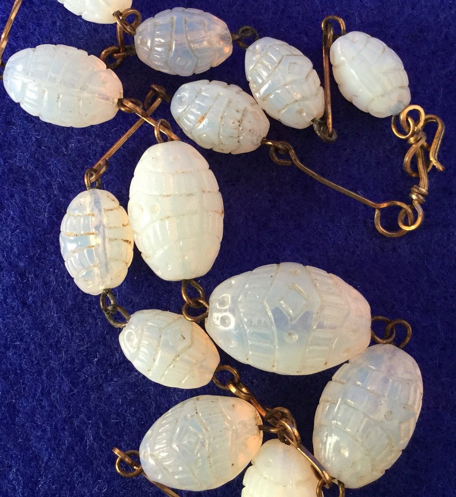 A 1930s Max Neiger Moulded Uranium Glass Bead Necklace - Etsy