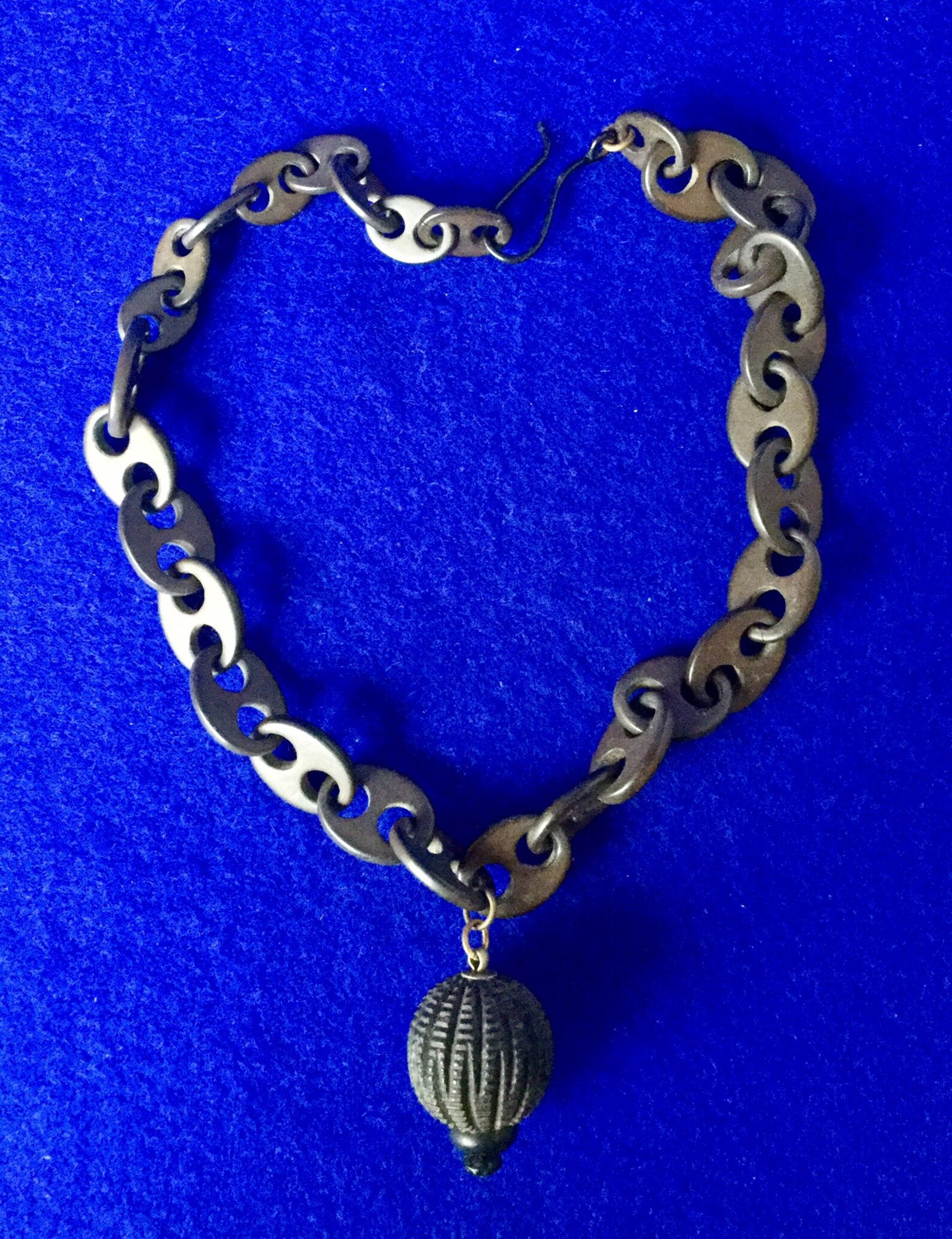 Antique Victorian Vulcanite Chain Link Mourning Necklace With - Etsy