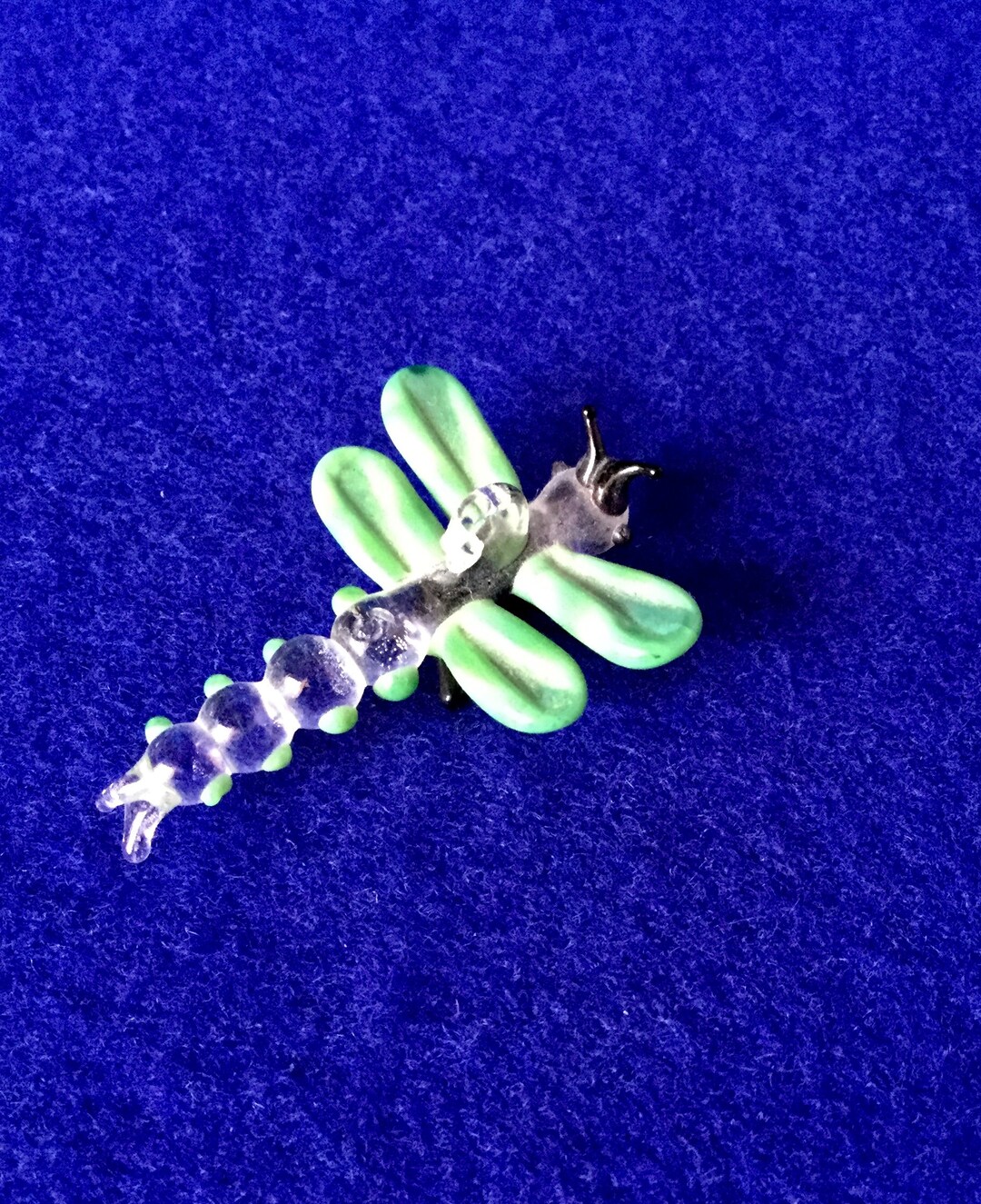 1930s Vintage Art Deco Glass Dragonfly - Charming Miniature Dragonfly ...