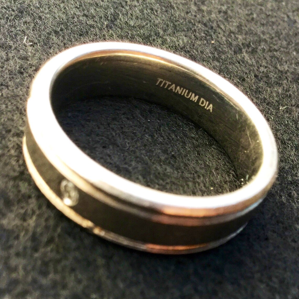 Vintage Titanium Men’s Wedding Ring. With a Diamond - Etsy