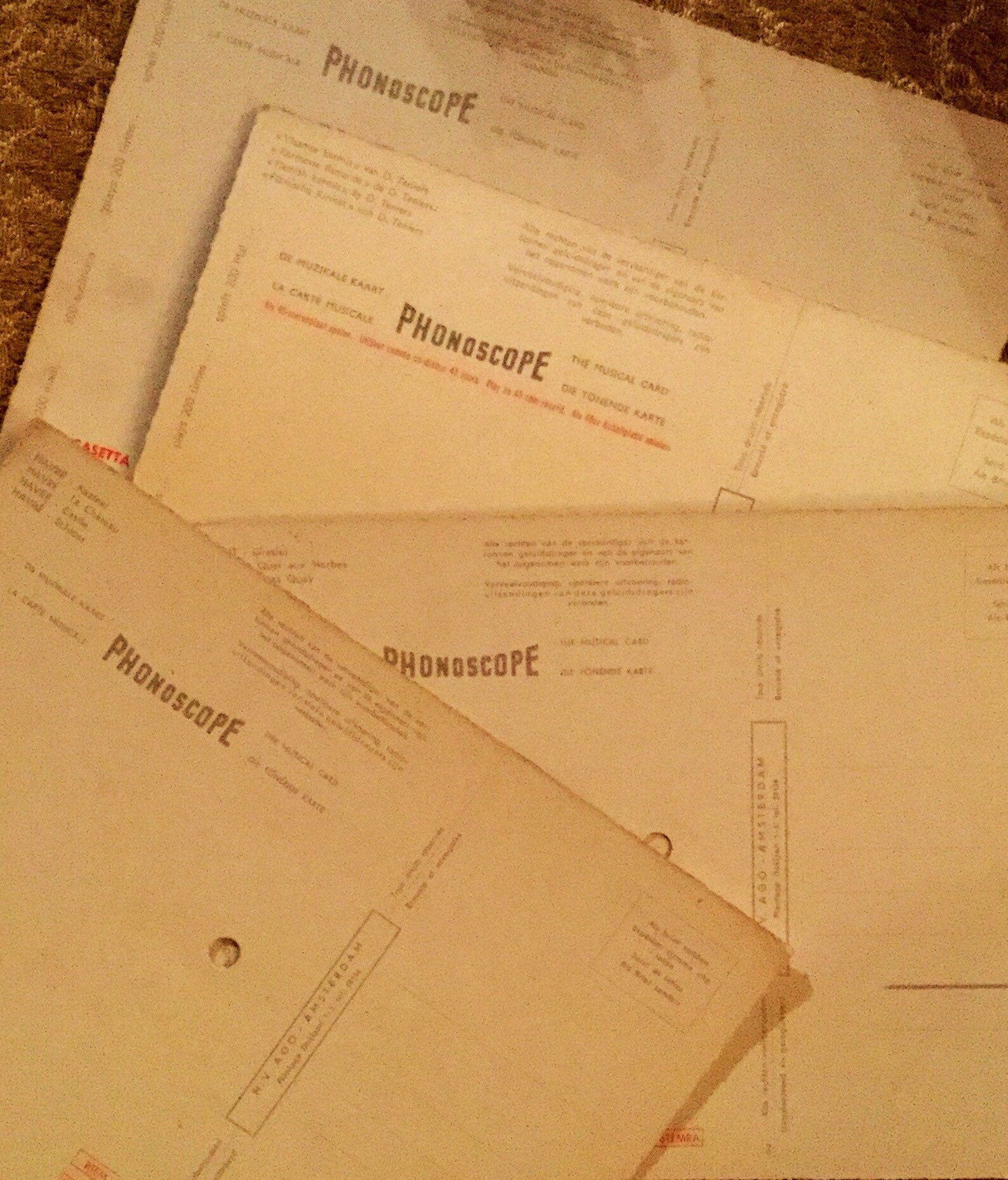 Four Rare 1950s Vintage Phonoscope Postcard Records From Ago Amsterdam ...