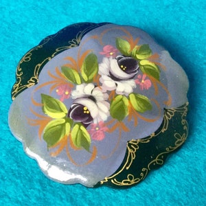 Russian Hand Painted Brooch - Etsy