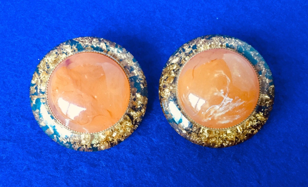 Gorgeous 1930s Vintage Italian Lucite Art Deco Clip on Earrings - Etsy