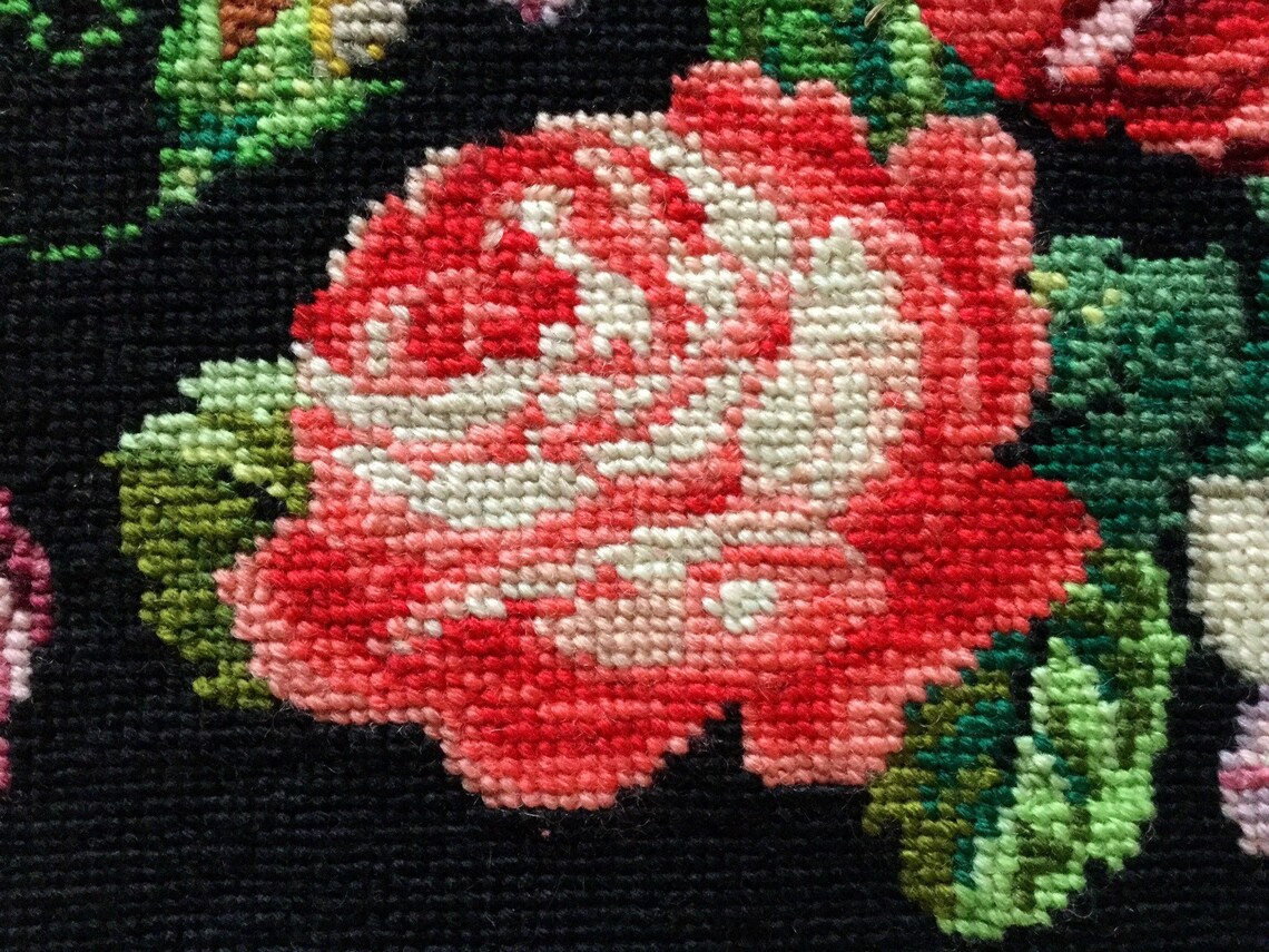 Unique Hand Made Needlepoint Panel Vintage 1970s Ring of | Etsy