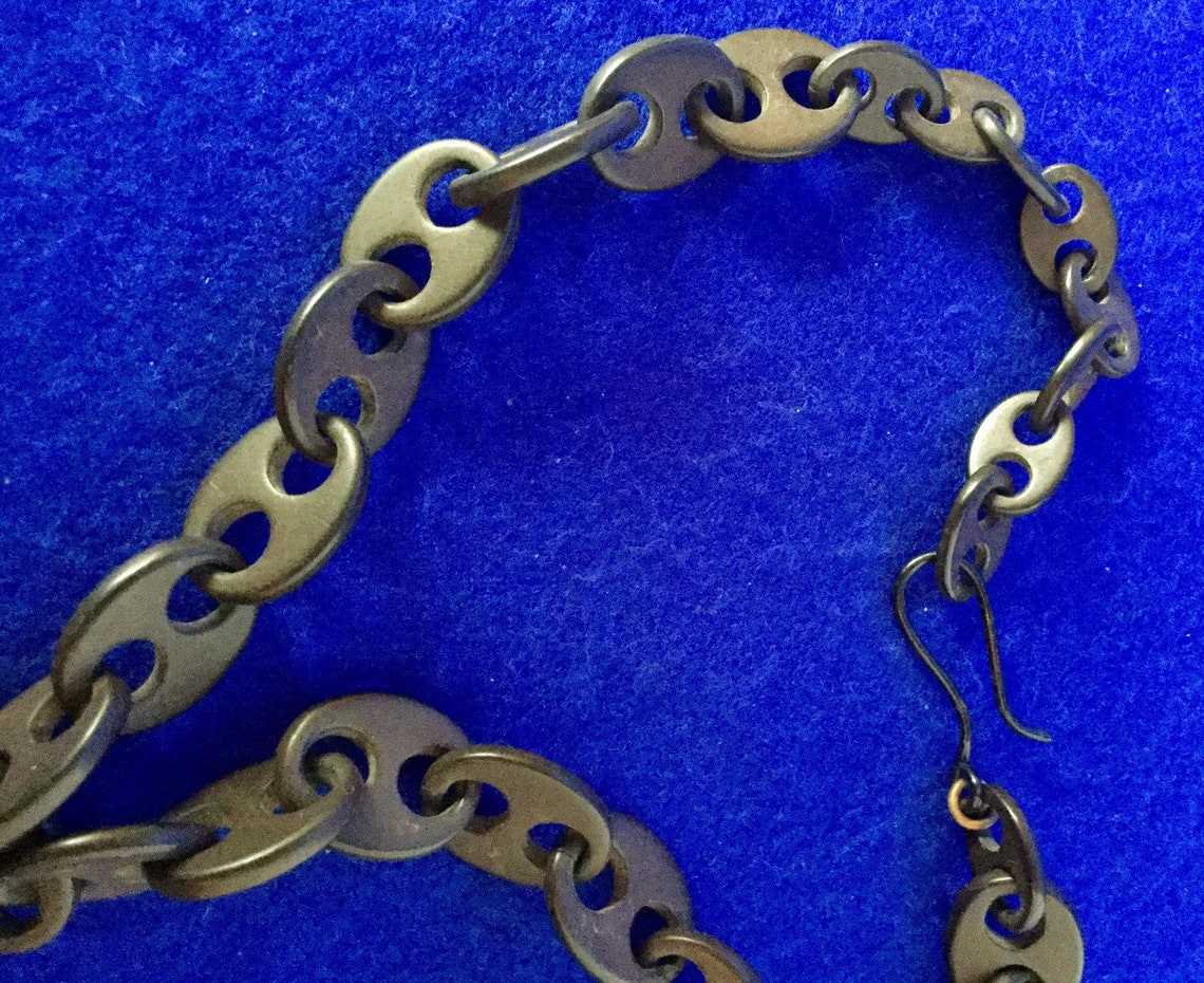 Antique Victorian Vulcanite Chain Link Mourning Necklace With - Etsy