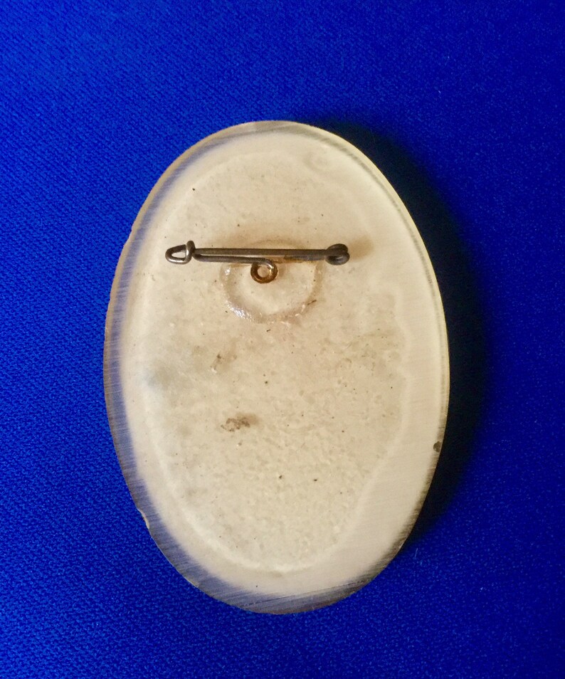 Unusual Oval Plastic Brooch With Ladies Face - Etsy