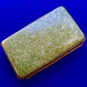 Vintage 1930s Green Mottled Marble or Shagreen Effect Celluloid ...