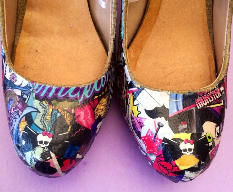 Monster High Heels Collage and Decoupage Customised Stiletto | Etsy