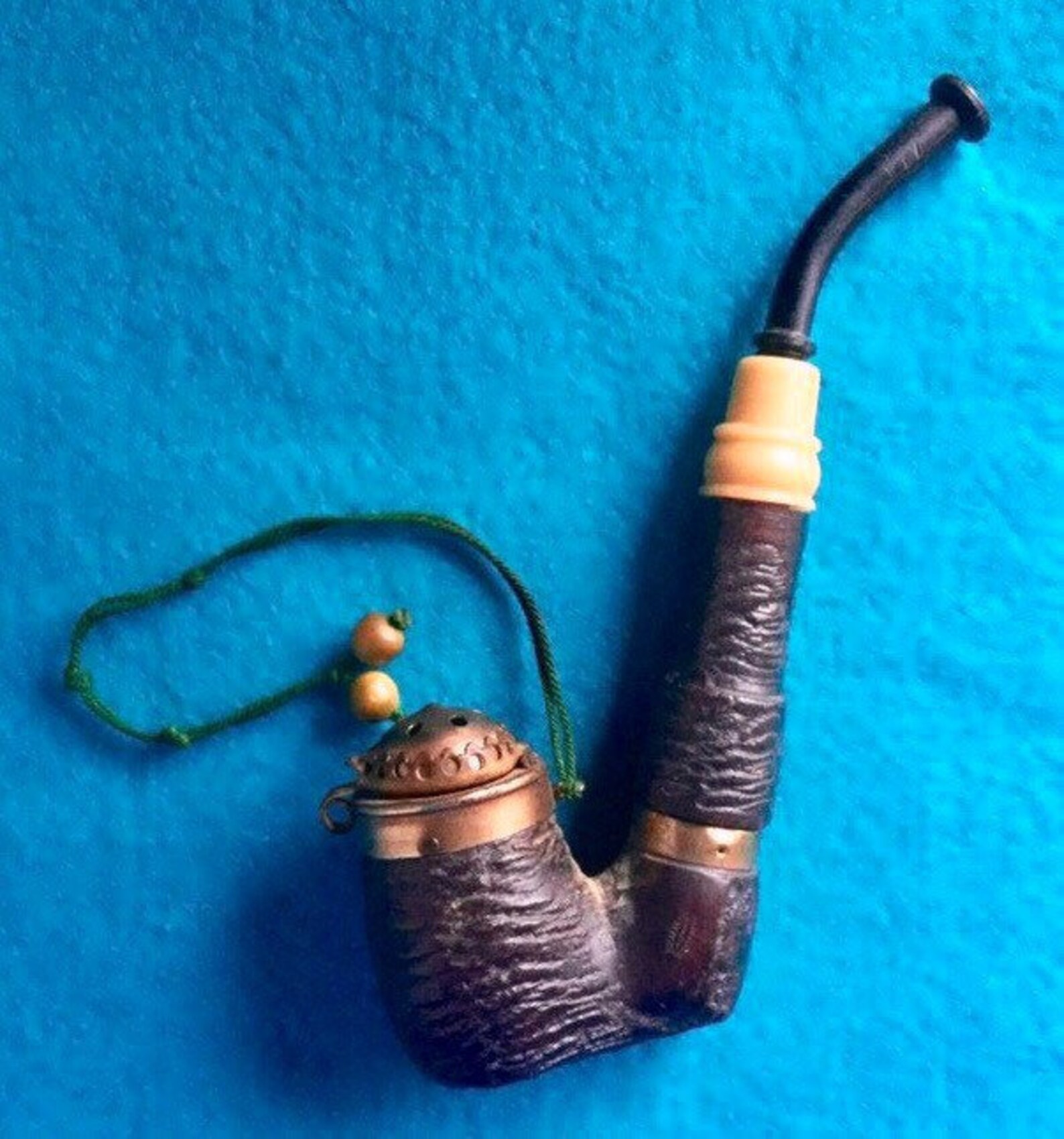 Antique Briar Wood Sitter Pipe With Bakelite Stem Metal Lid | Etsy