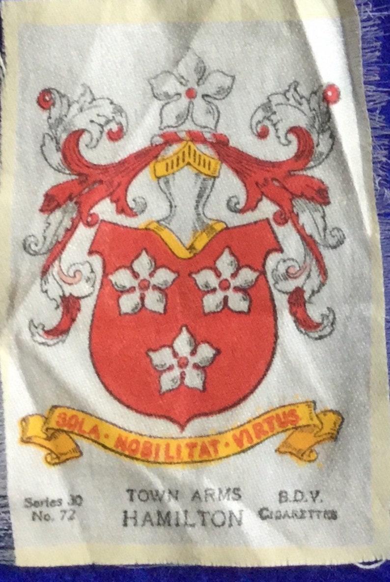 Hamilton Antique Vertical Silk Cigarette Card by Bdv, from the TOWN ...