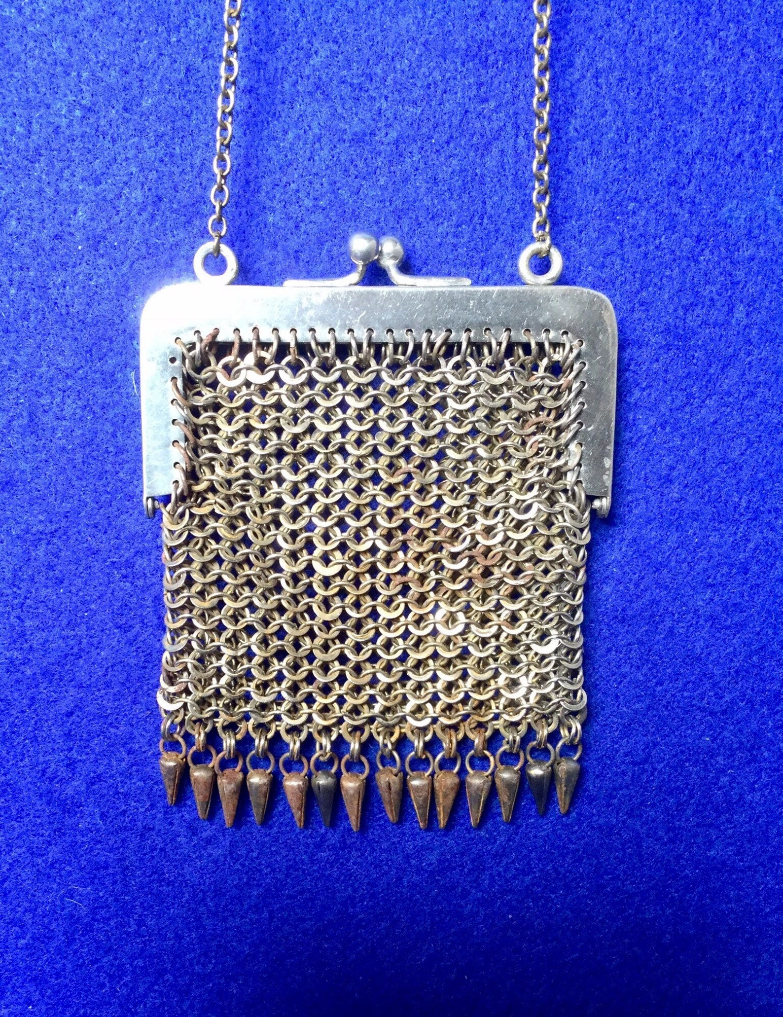 Antique Chain Mail Purse or Reticule With Chrome Frame and | Etsy