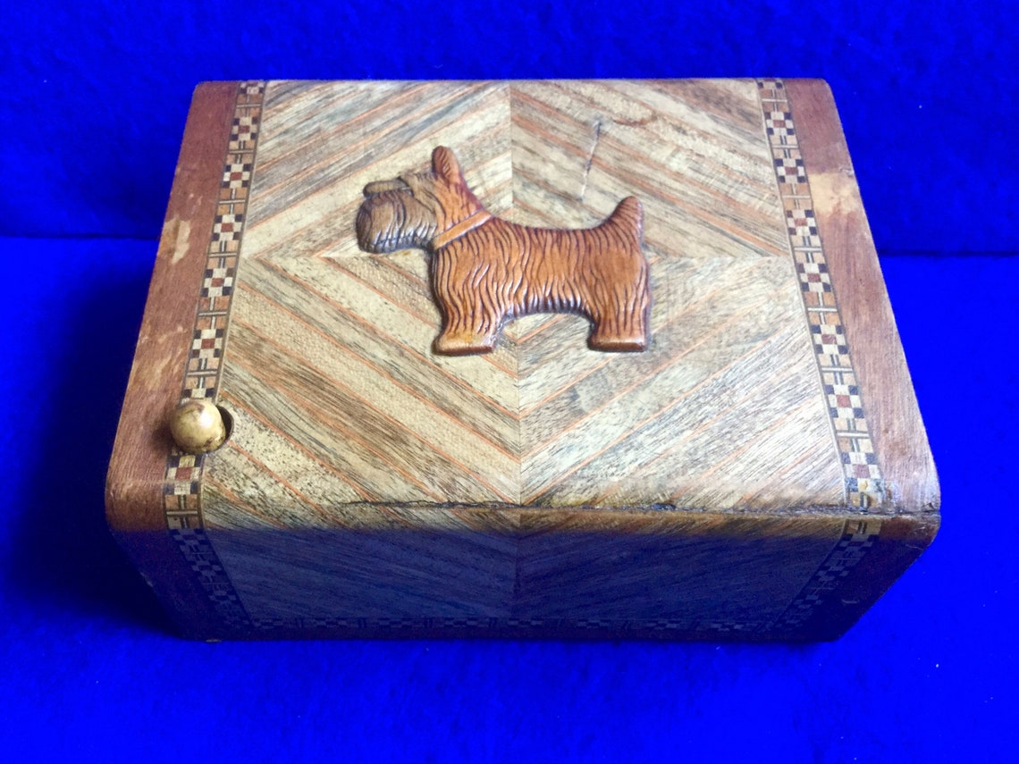 Marquetry Scottie Dog Cigarette Box | Etsy