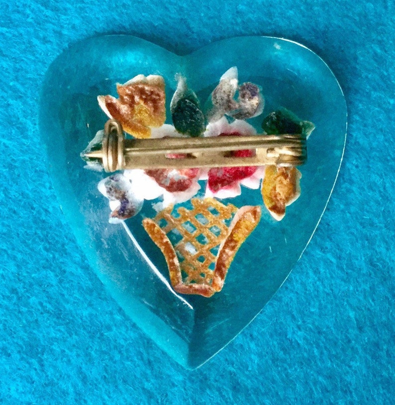 Reverse Carved Lucite Heart Brooch - Etsy