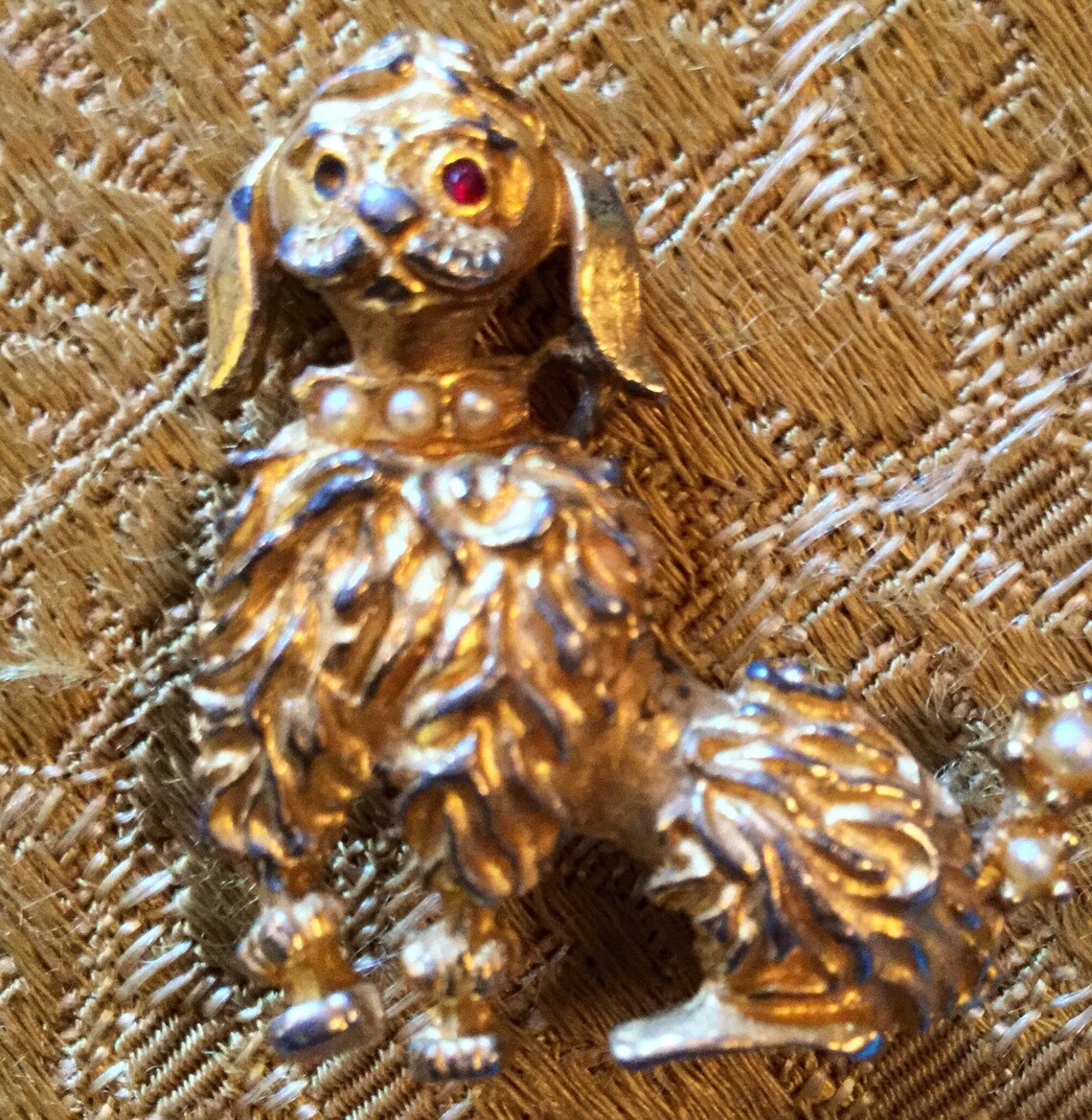 1950s Vintage gold Tone Poodle Brooch - Etsy