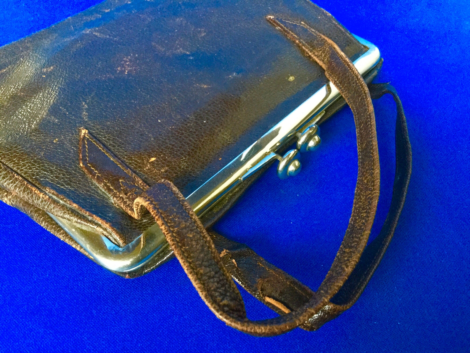 Lovely Leather Handbag With Chrome Clasp . - Etsy