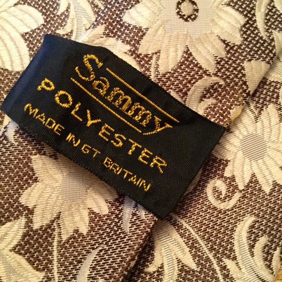 Vintage Sammy Necktie - 1970s Floral Polyester Kipper… - Gem