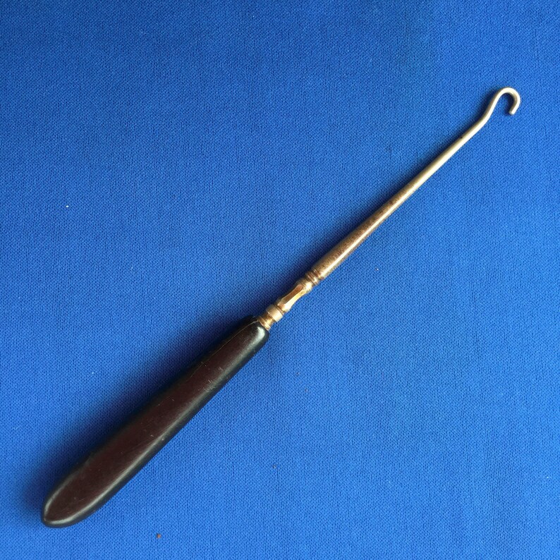 Victorian Buttonhook. Ebony Handle & Metal Hook - Etsy
