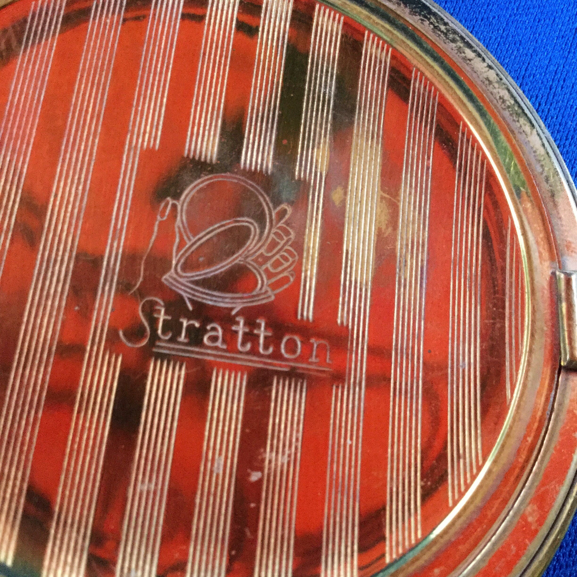Rare Vintage Stratton Gold Foil Powder Compact, Depicting Hand-painted ...