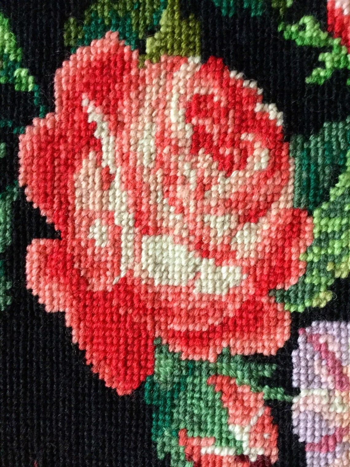 Unique Hand Made Needlepoint Panel Vintage 1970s Ring of | Etsy