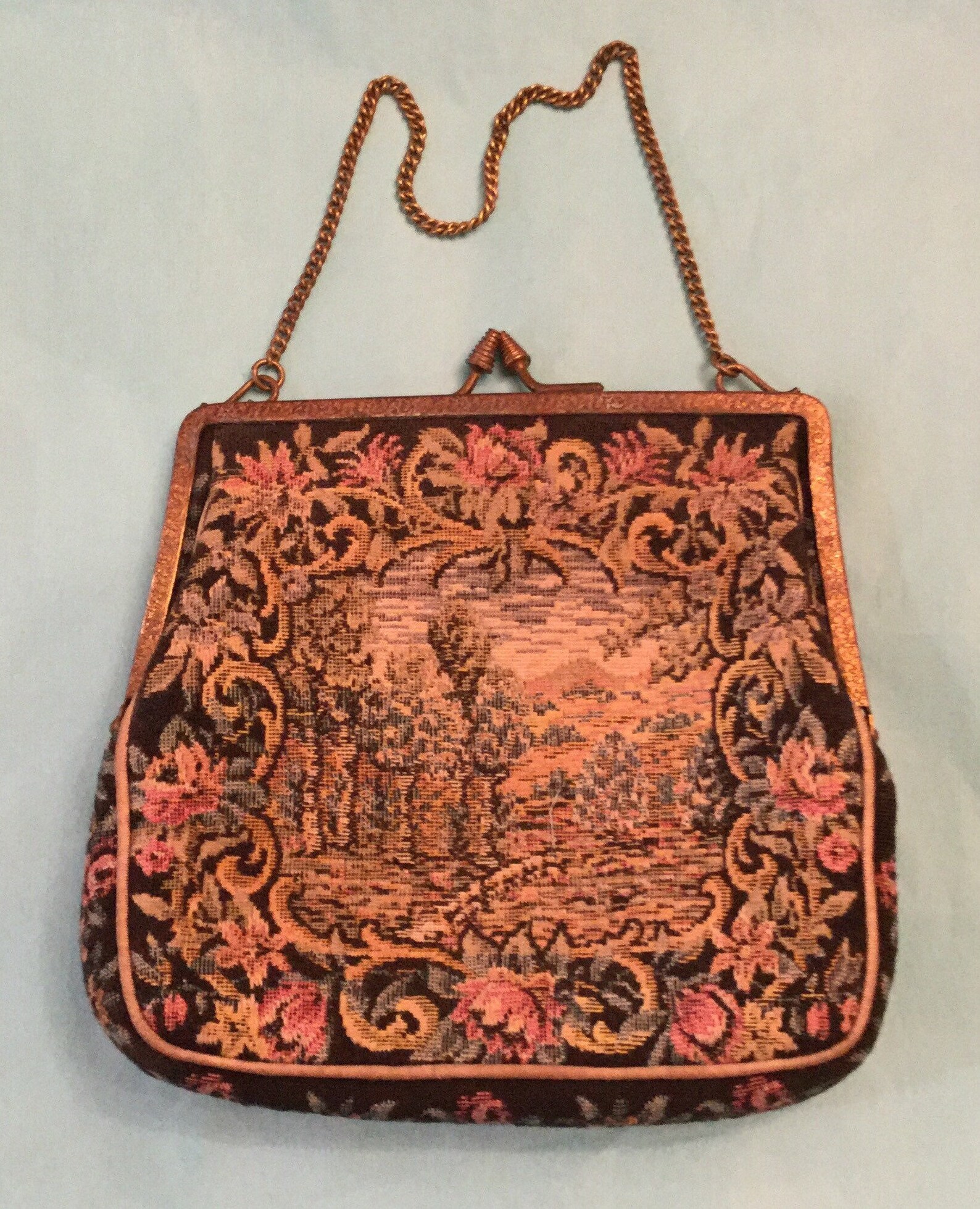 Vintage 1930s Edwardian English Floral Petit Antique Purse With ...