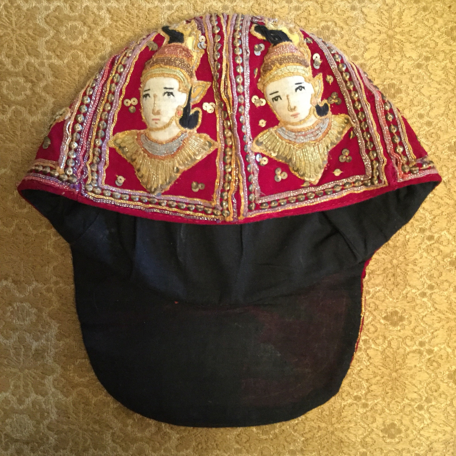 1960s Vintage Richly Embroidered Tibetan Peaked Cap With Six | Etsy