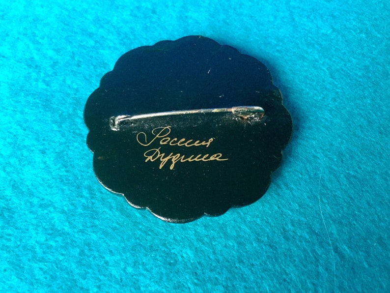 Russian Hand Painted Brooch | Etsy