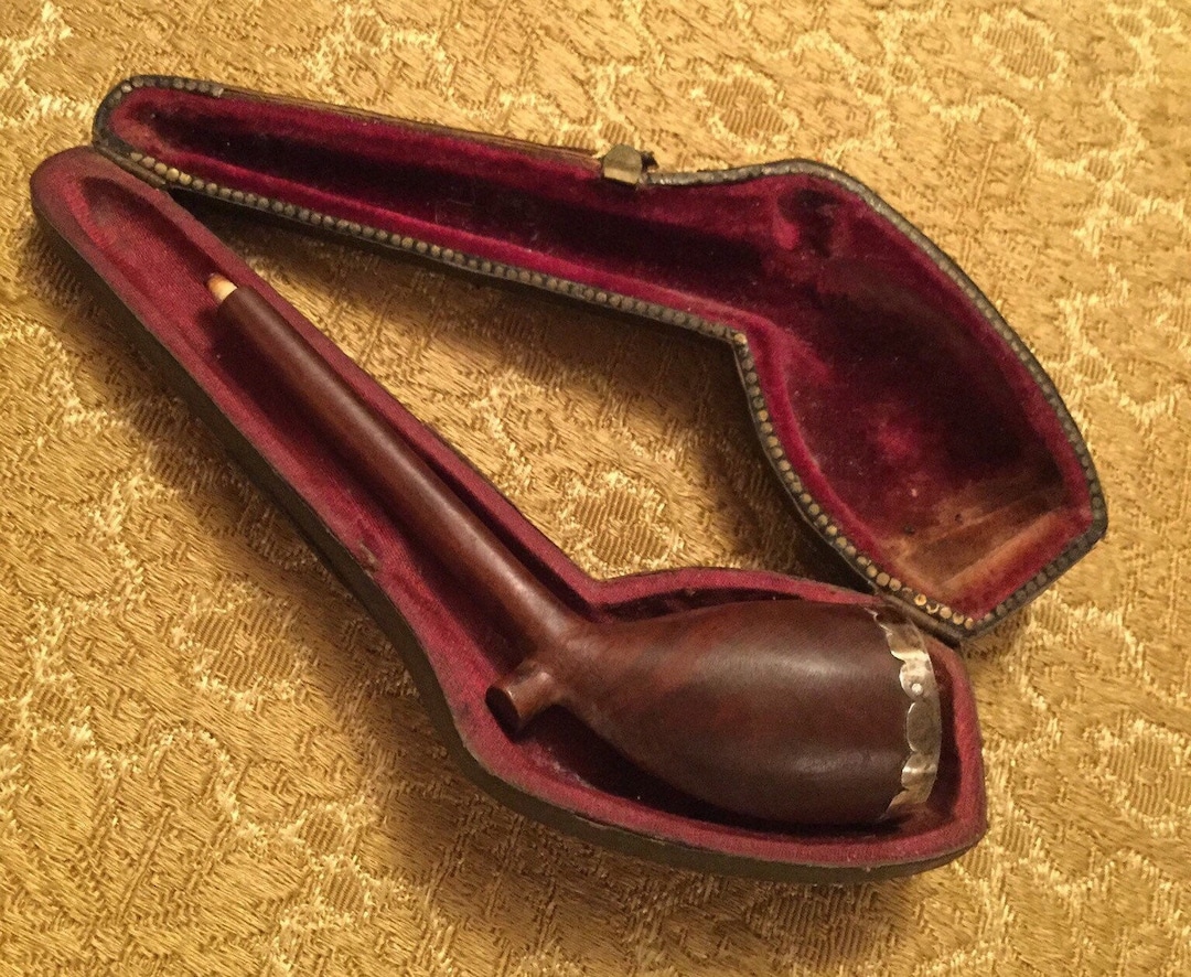 Exquisite Antique C1880-1890 Victorian Footed “cutty” Pipe With Silver ...