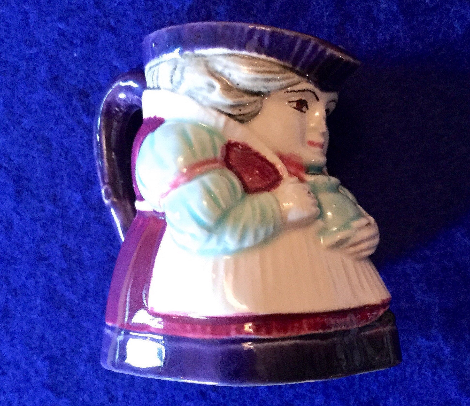 1950s Vintage Toby Jug Character Featuring a Colonial Woman Holding a ...