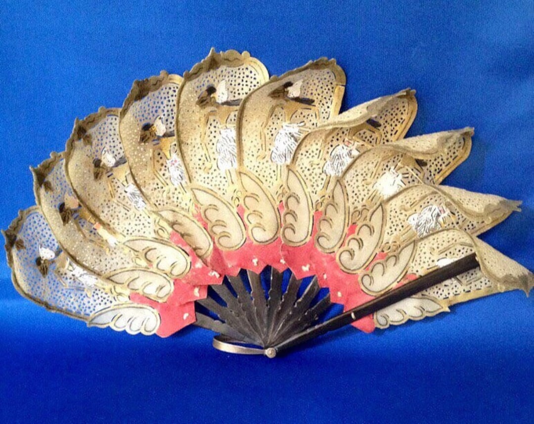 Antique Balinese Parchment Fan - Etsy