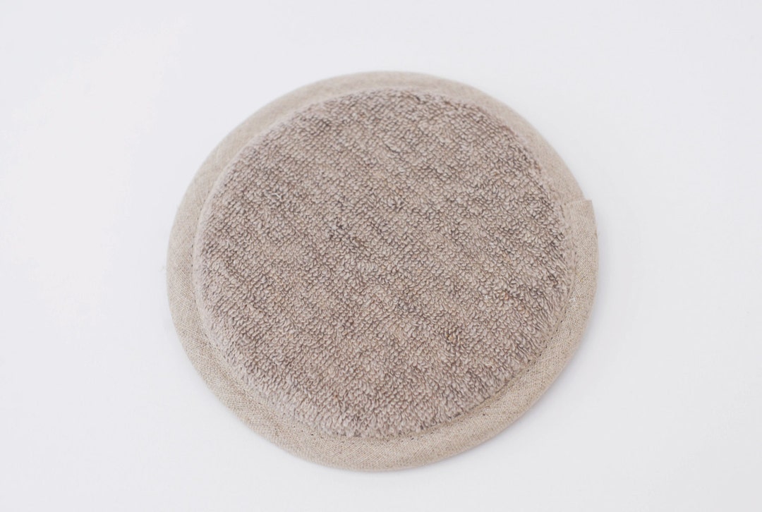 Linen Terry Bath SPA Pad in Natural Linen. Organic Shower Sponge. - Etsy