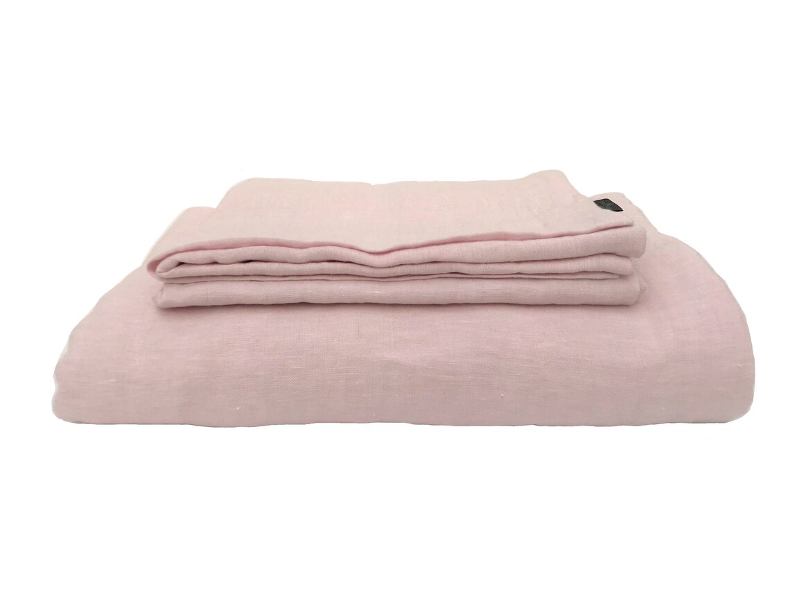 Blush Pink Linen Bedding Set - Etsy