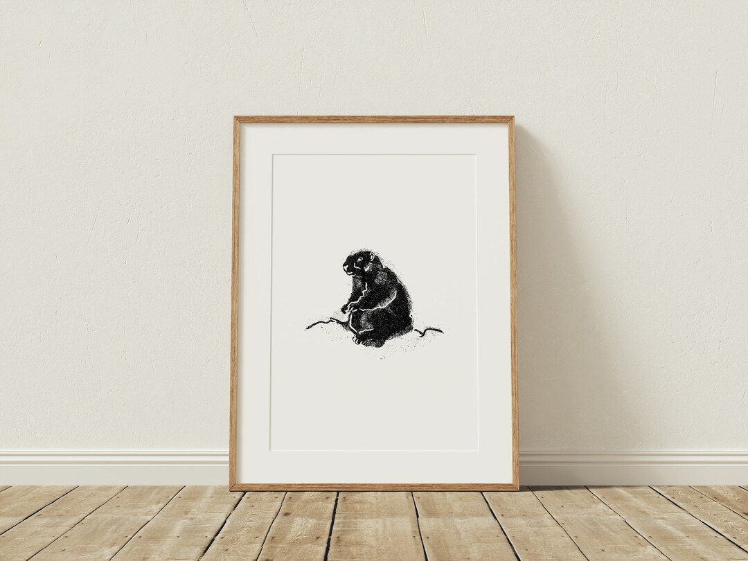 Alpine Marmot Alpine Print, Screen Print, Alps Artwork, Marmot Poster ...
